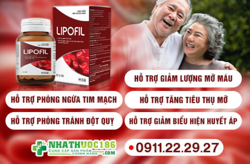 Lipofil giảm mỡ máu, hạ huyết áp 30 viên chính hãng, giá tốt